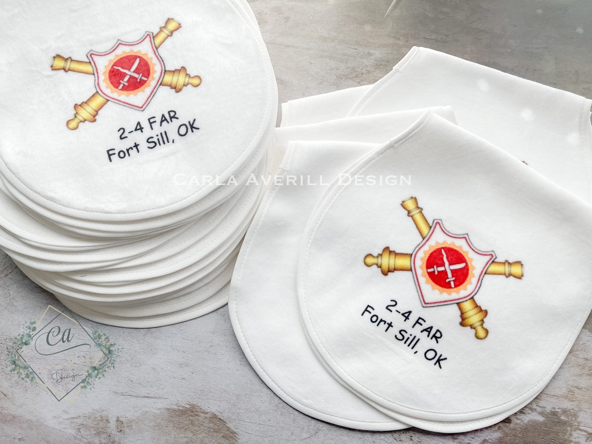 Burp Cloth with Military Crest – Carla Averill Design
